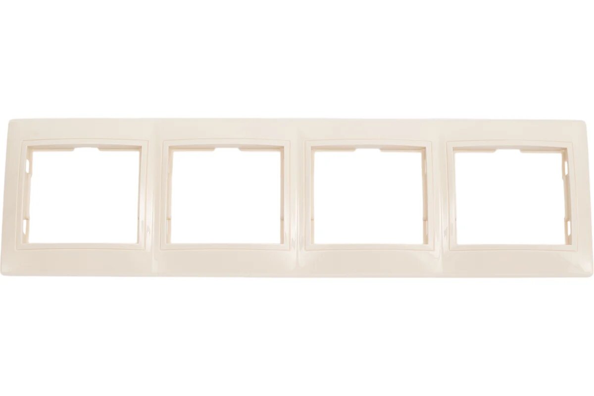 IEK кварта EMK40-K33-DM Кремовая горизонтальная 4-местная рамка для монтажной панели