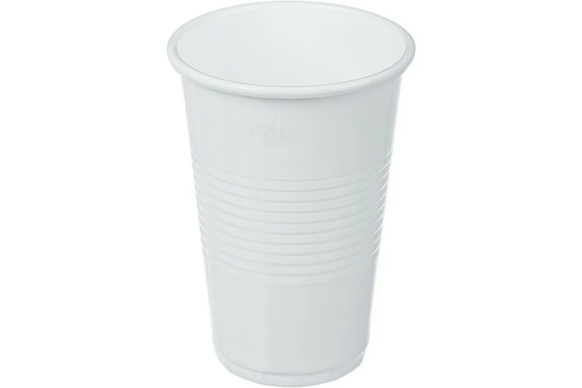 Комус одноразовые пластиковые стаканы 200 мл белые в упаковке 100 шт Стандарт 8226