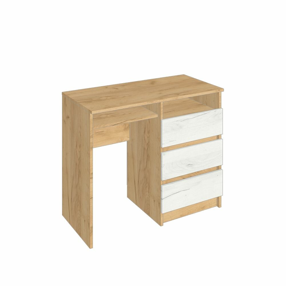 Столик туалетный Зара, дуб крафт золотой, крафт белый