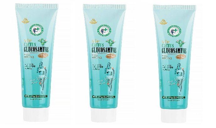 Крем-гель Daejeon для тела плст Body VIP CACTUS GLUCOSAMINE GOLD CREAM , с глюкозамином и экстрактом опунции, 165 мл, 3 шт