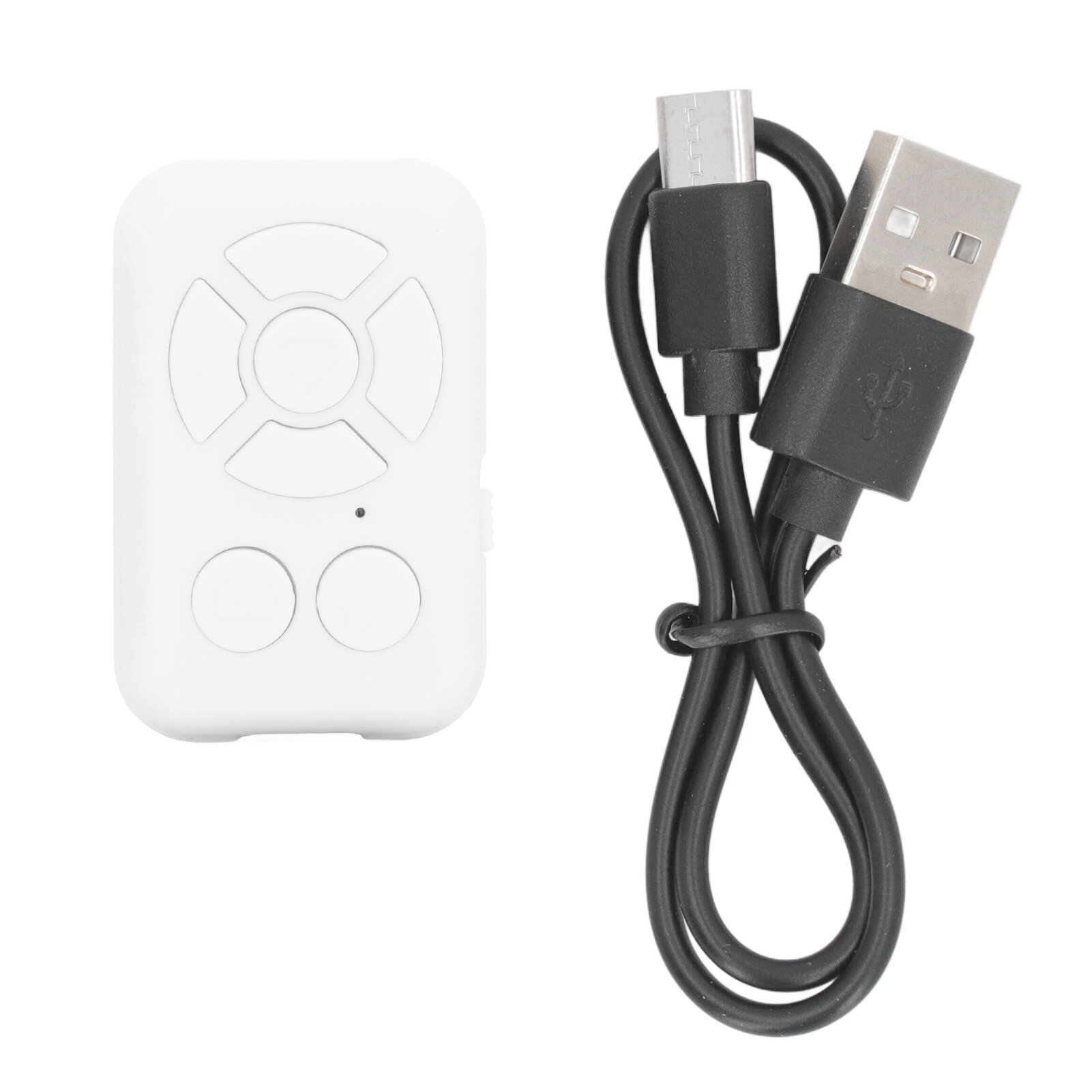 Телефон Bluetooth пульт дистанционного управления Перезаряжаемым 7 клавишами беспроводной медиа -контроллер для романов фото видео регулировка громкости белый