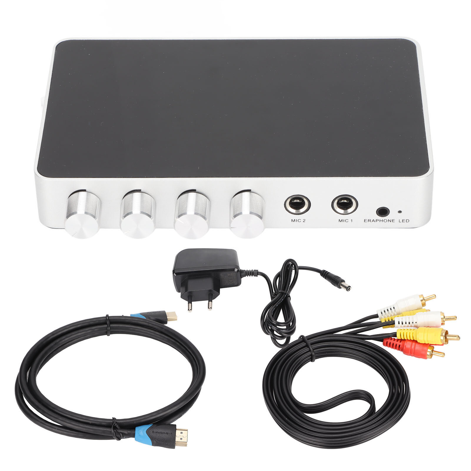 HD Multimedia Interface Mixer 4K 1080p DC 12V Регулируемый усилитель звукового микрофона для Android TV Boxs и DVD -плеера Eu Plugure