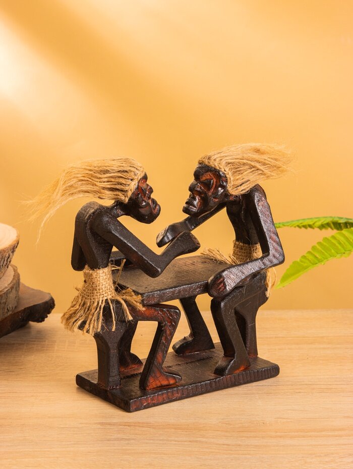 Сувенир «Аборигены и армреслинг», 18×16×9 см, дерево