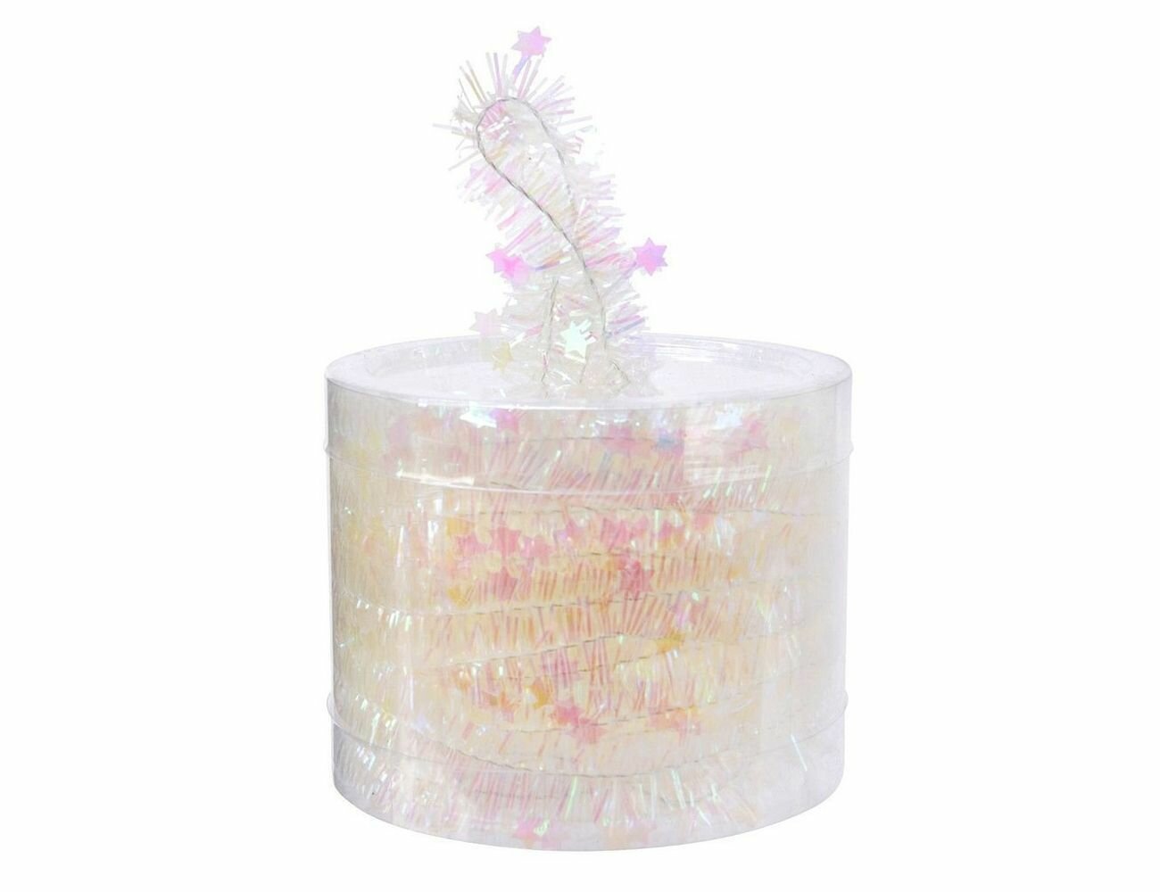 Мишура делюкс (deluxe) звездная нить перламутровая, 3.5 см х 7 м, Kaemingk 420110