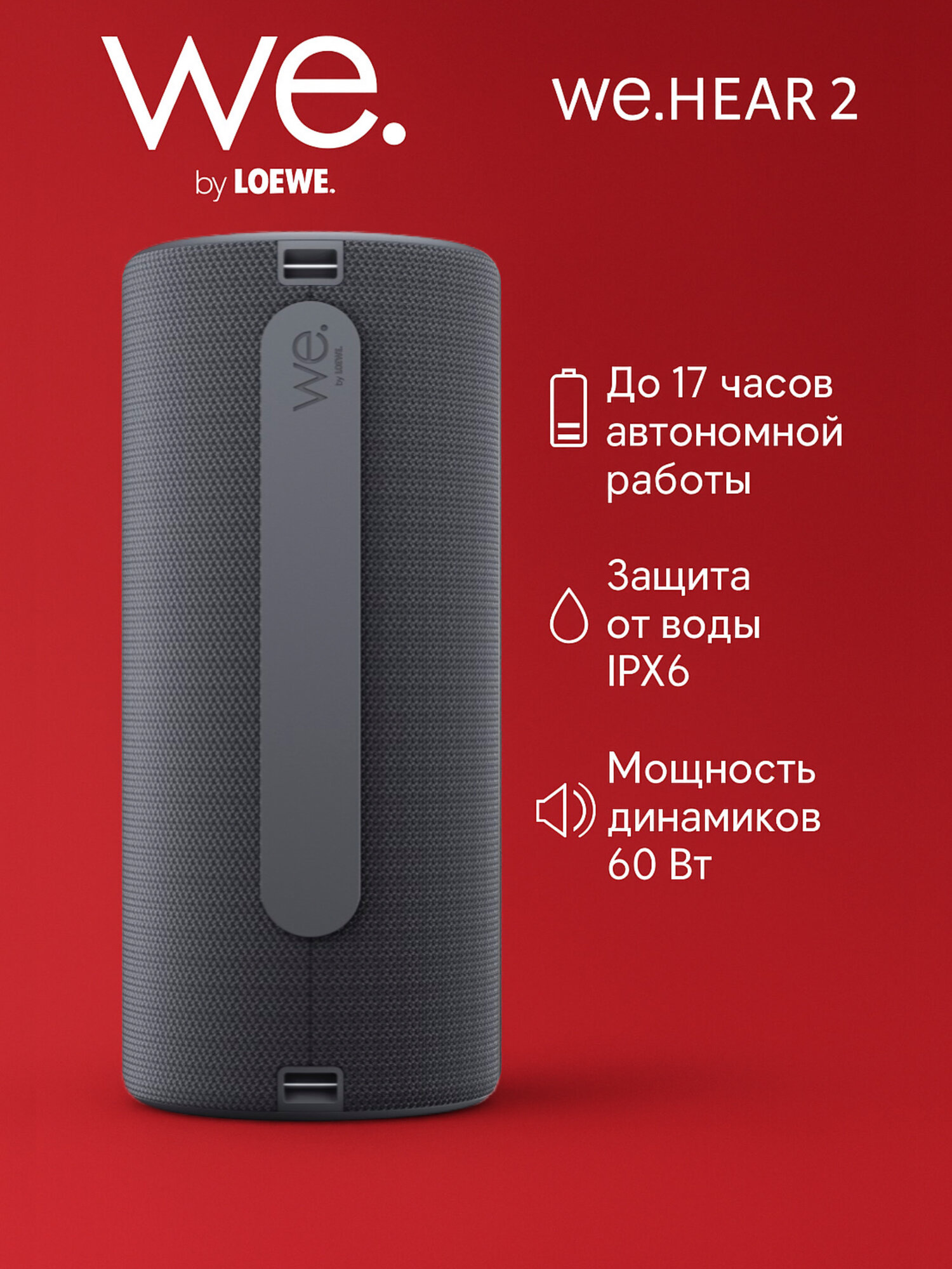 Беспроводная Bluetooth-акустика Loewe We. HEAR 2, Storm Grey