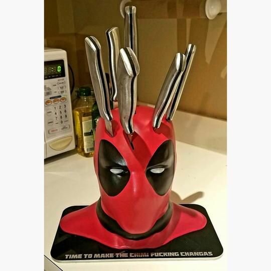 Подставка для ножей Дэдпул, Deadpool, держатель для кухонных ножей универсальный, 9 предметов, органайзер для хранения