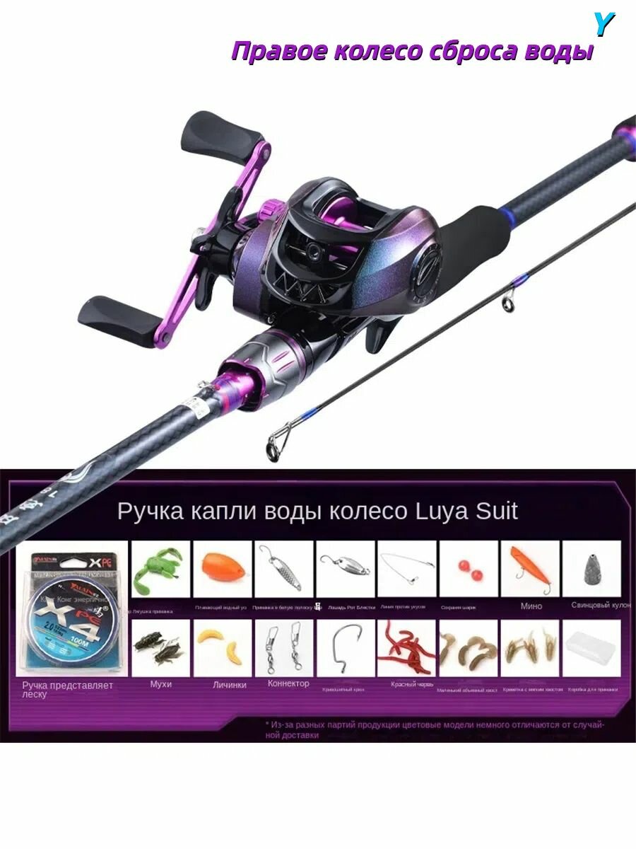 Удочка с ручкой для оружия + правое колесо, комбинированный набор из 2 предметов