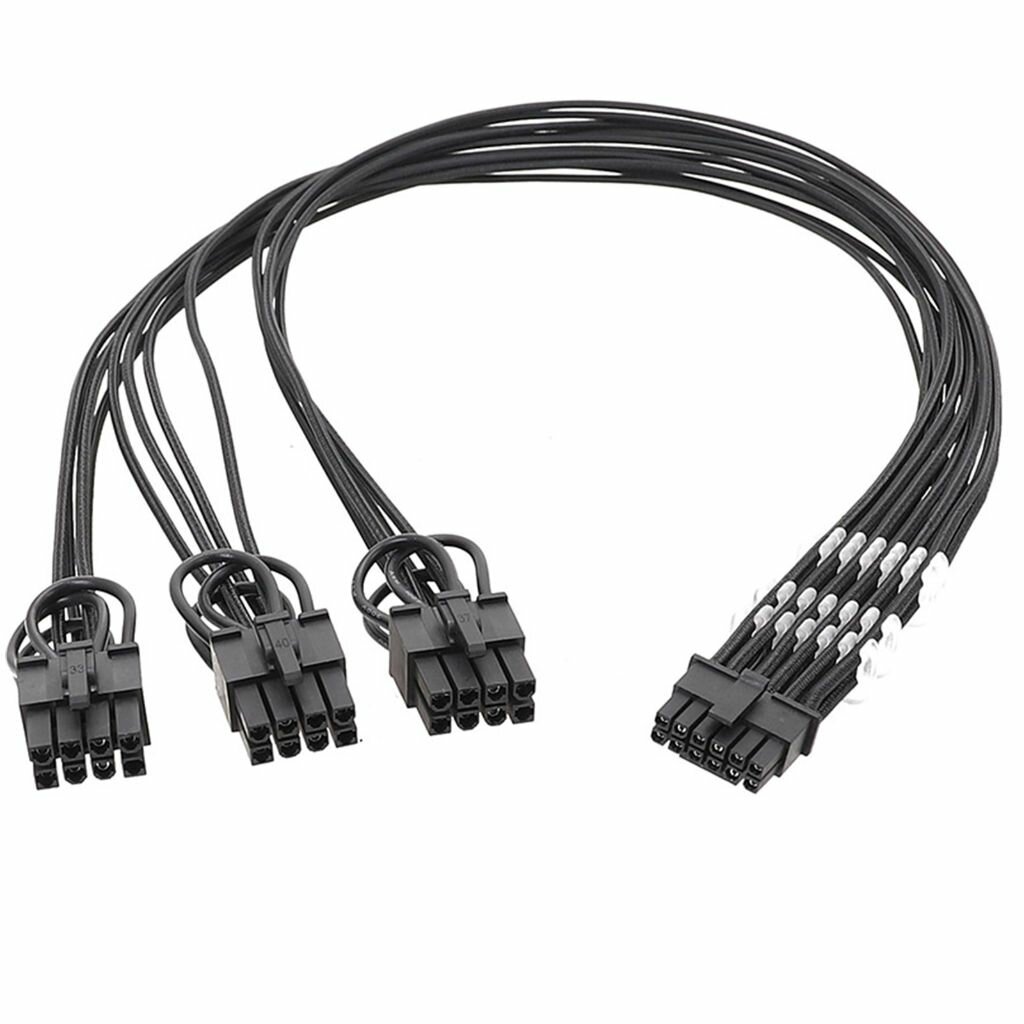 (1) Кабель модуля Corsair 8*3 12+4PIN40CM Сетевой кабель с проволочной черной