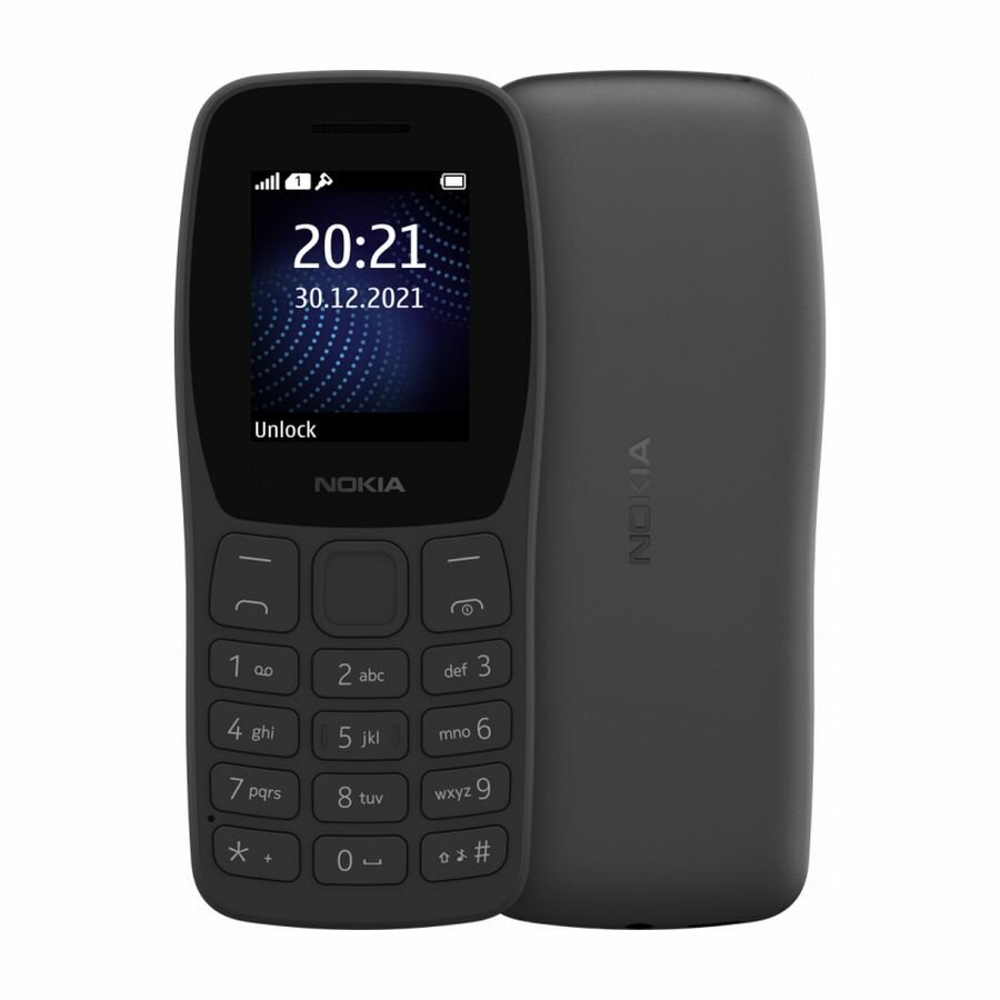 Мобильный кнопочный телефон Nokia 105 DS (TA-1416), черный, без З/У