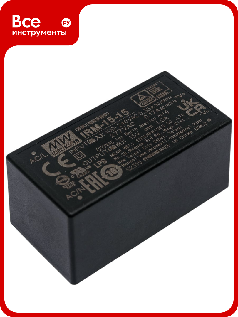 Источник питания Mean Well AC/DC IRM-15-15 15 Вт Т02163789