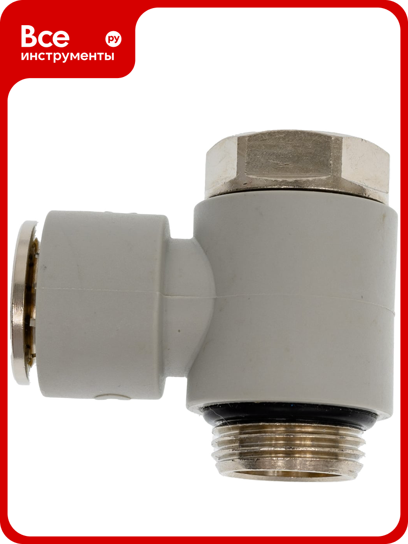 Дроссель с обратным клапаном PSCU 608-3/8-12 для выхлопа CAMOZZI 30-8055-4954, резьбовое соединение, никелированная