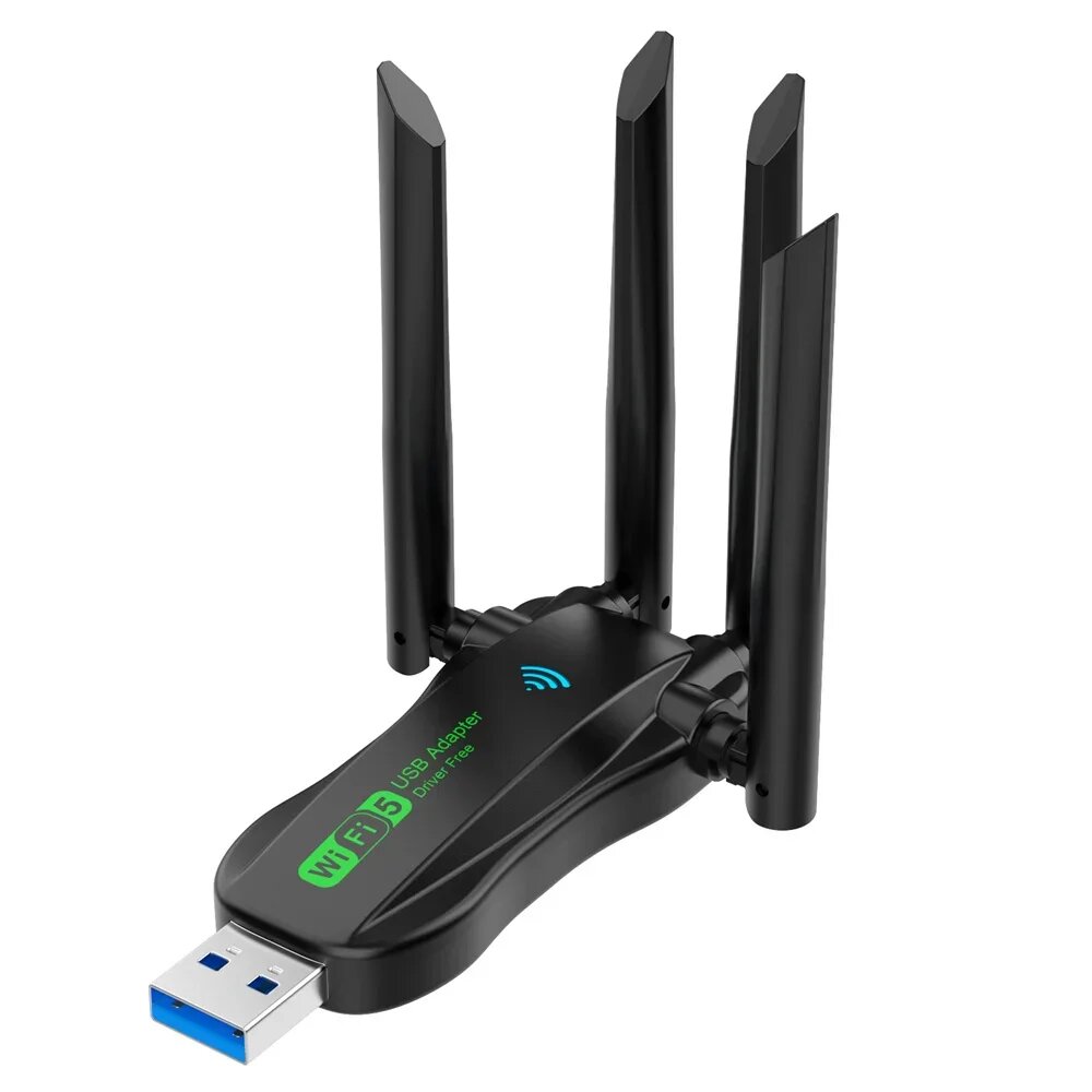 Оригинальный 4 антенны 1300 Мбит/с Wi-Fi USB 3.0 адаптер 2,4G 5 ГГц двухдиапазонный Wi-Fi ключ Беспроводная сетевая карта 802.11AX для Win 10/11, style 1