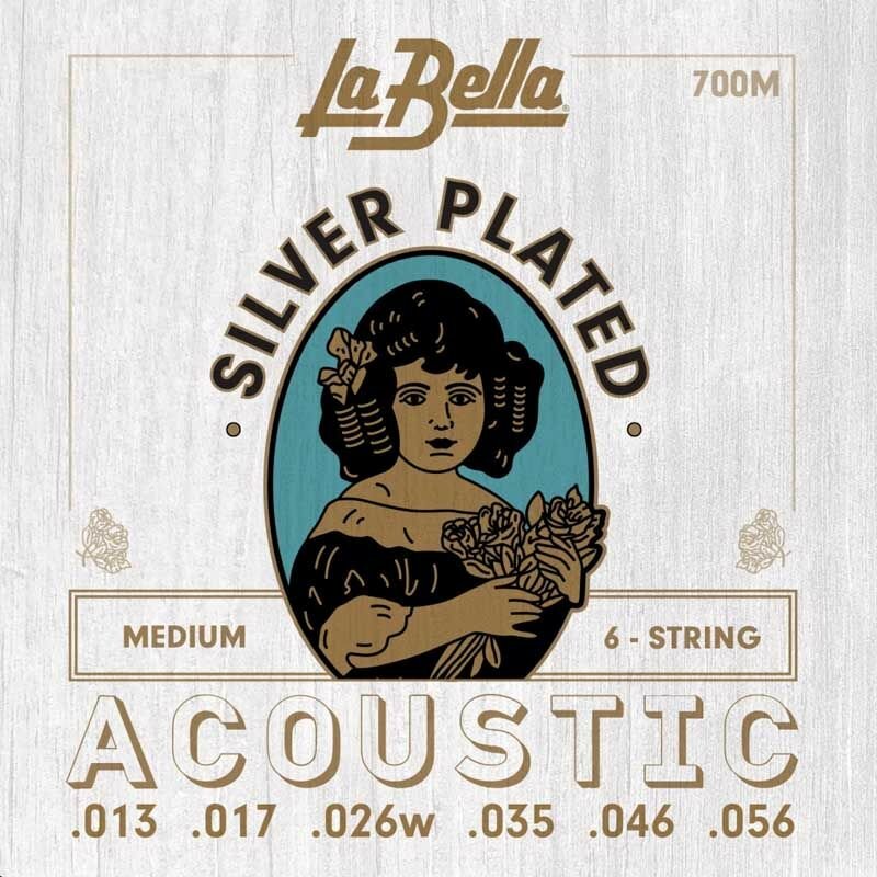 La Bella 700M Silver Plated Acoustic Medium 13-56