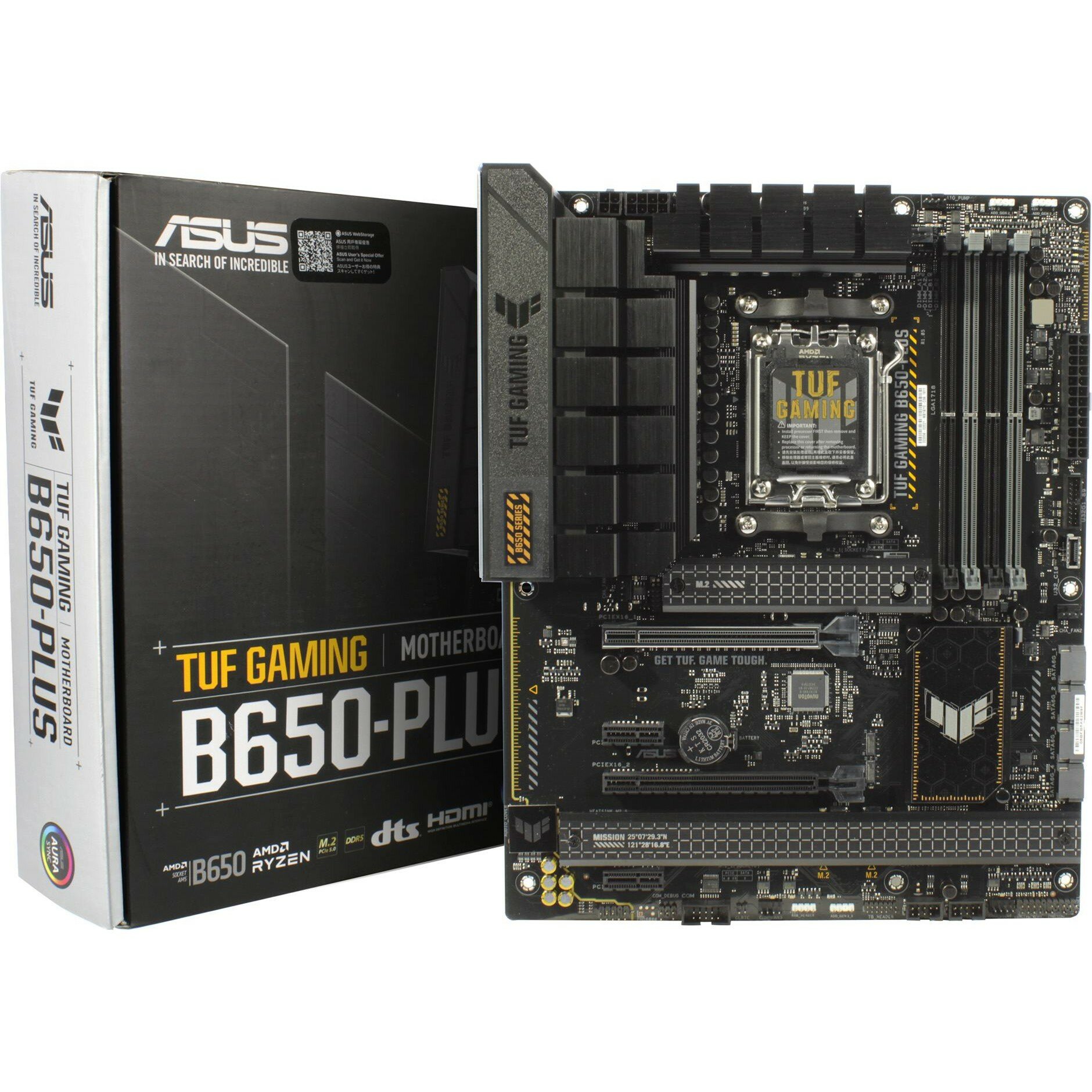 Материнская плата ASUS TUF GAMING B650-PLUS AM5, ATX, 4xDDR5, DP, HDMI, 3xM.2, LAN 2.5Gb