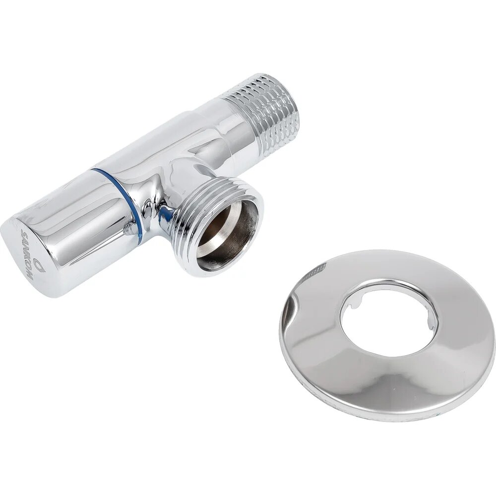 Кран угловой Sankom 1/2x3/4" blue для стиральной и посудомоечной машины 01AV3/4BL