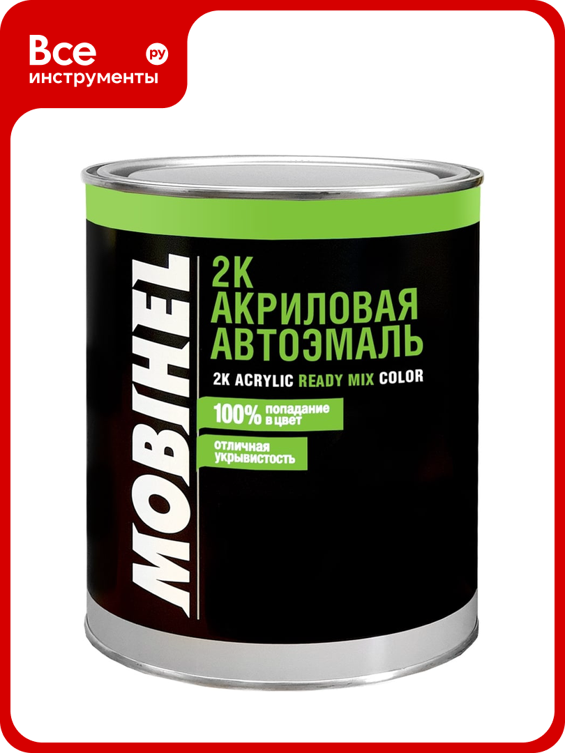 Краска Mobihel 201 Белая 2К, акриловая, банка, 0.75 л 41677802, деревянный, белый