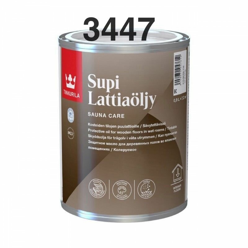 Tikkurila Supi Lattiaoljy/ цвет 3447/масло для пола в бане и влажных помещениях 0.9 литра