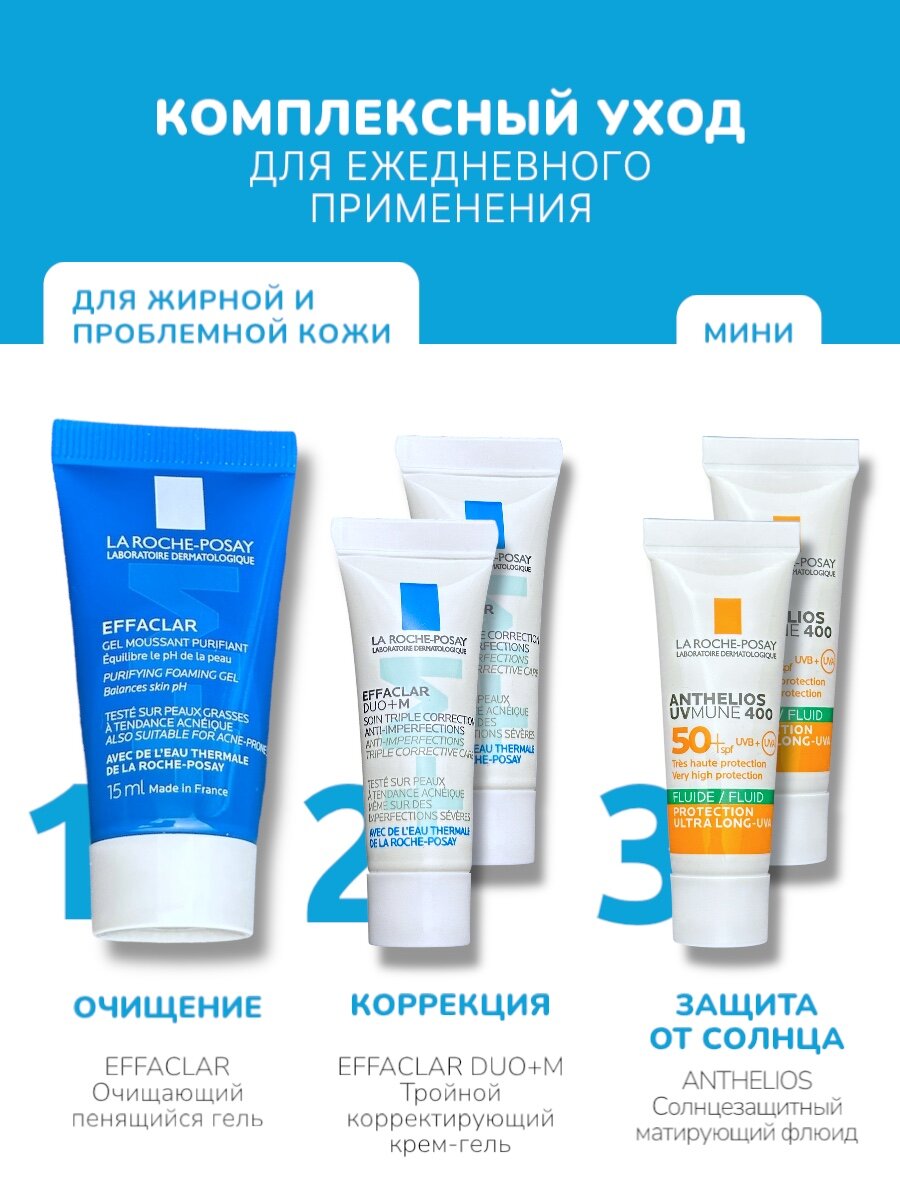 Комплексный набор миниатюр для ухода за проблемной кожей лица