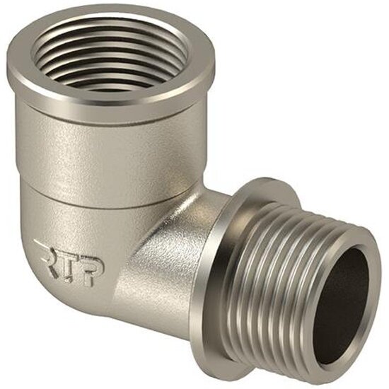 Угольник Rtp внутр./наружн. резьба 1/2"х90град. никель 34931