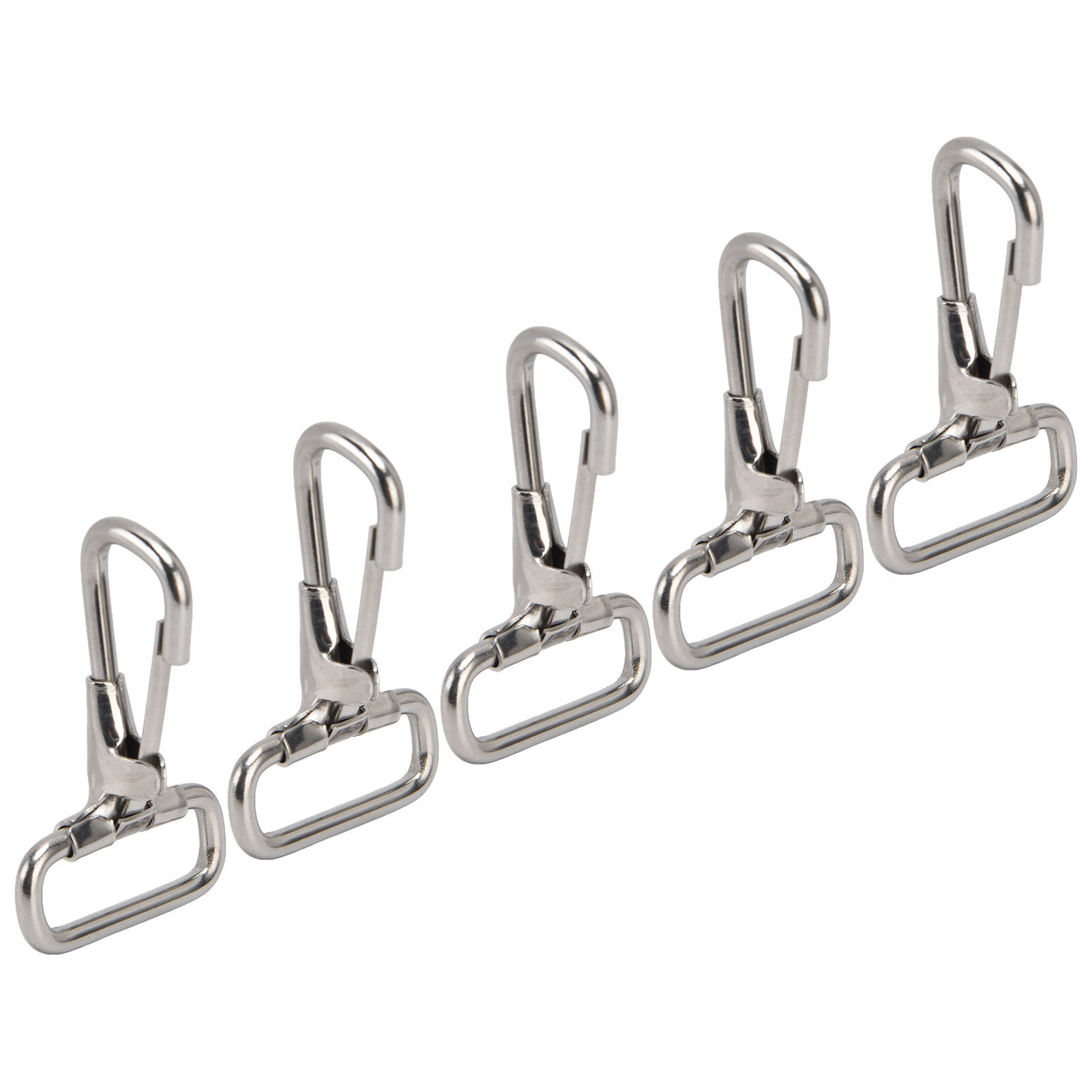 5Pcs Snap Hooks 304 Stainless Steel Metal Clips for Keychain Linking Dog Leash Collar 29mm