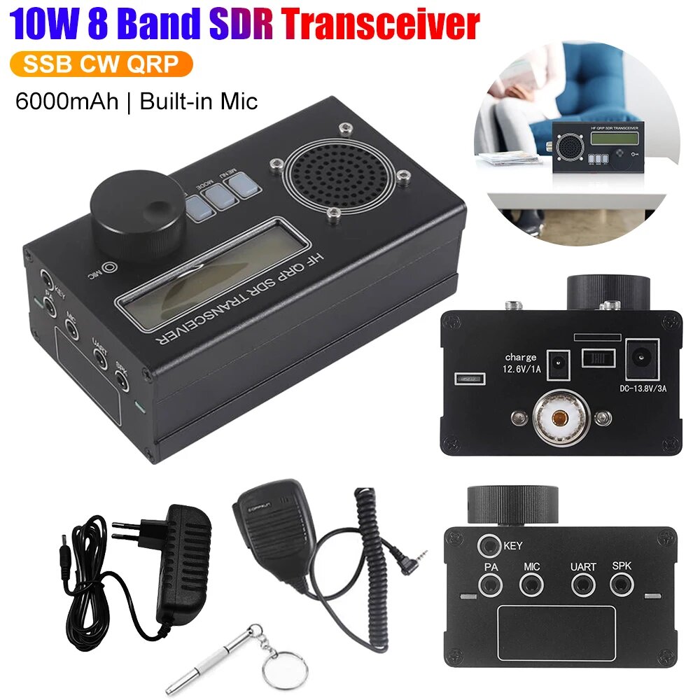 8-диапазонный USDX USDR HF SDR трансивер SSB/CW/QRP ShortwareTransceiver 6000 мАч