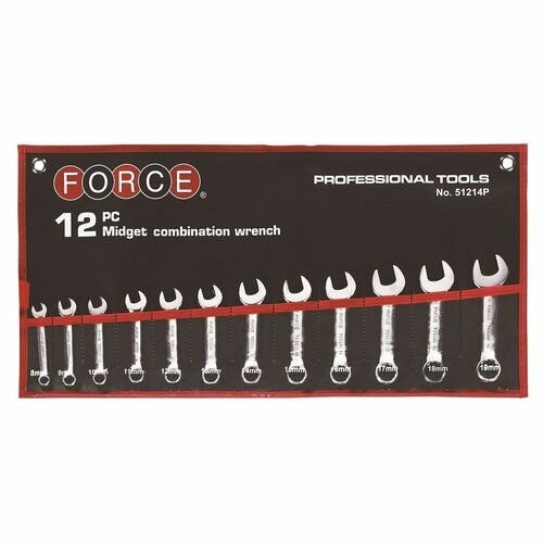 Набор укорочен. комбинир. ключей 12 пр. в кейсе Force 51214