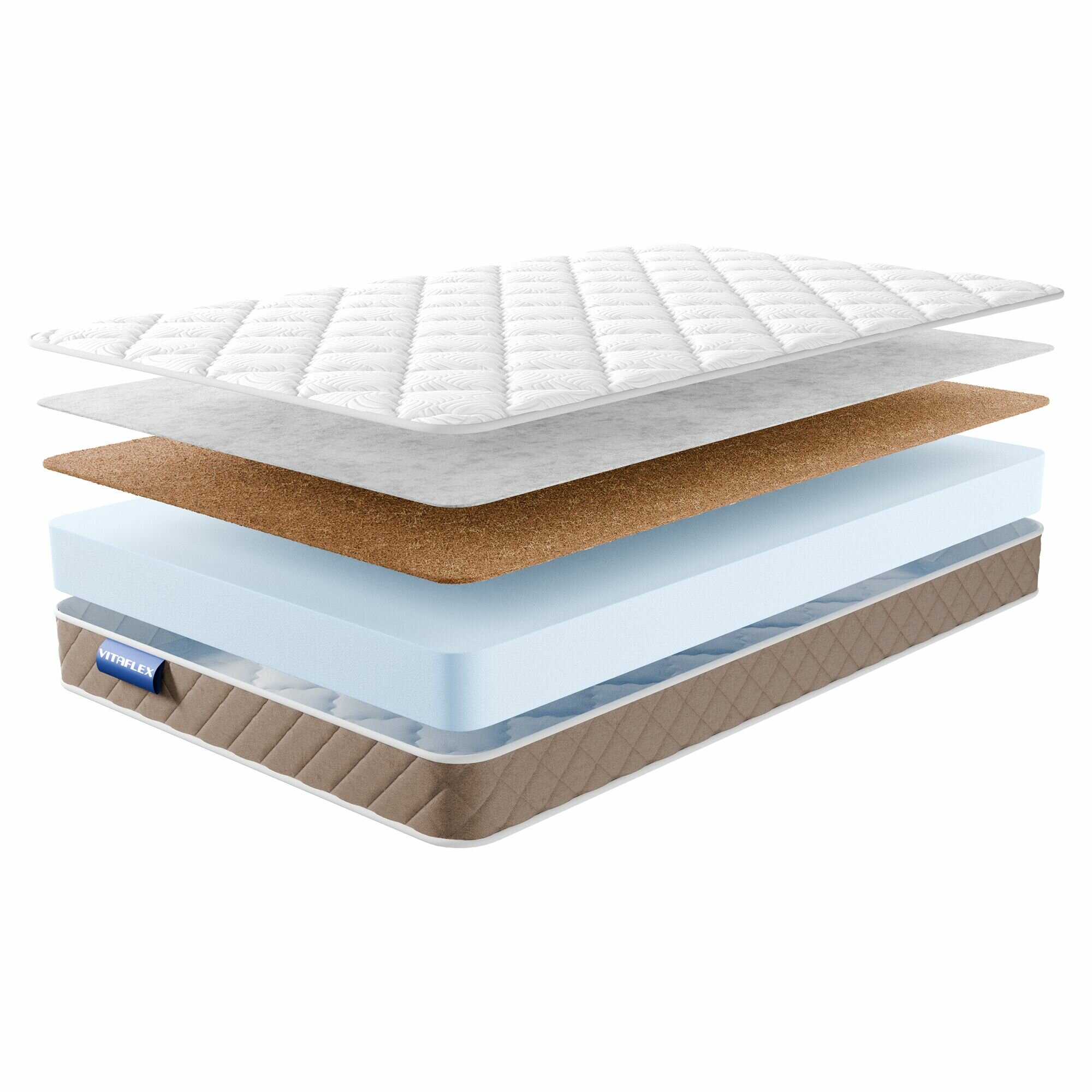 Матрас Vitaflex Forma Clarus 90х190 высота 15 см анатомический жесткий средней жесткости кокосовый Беспружинный