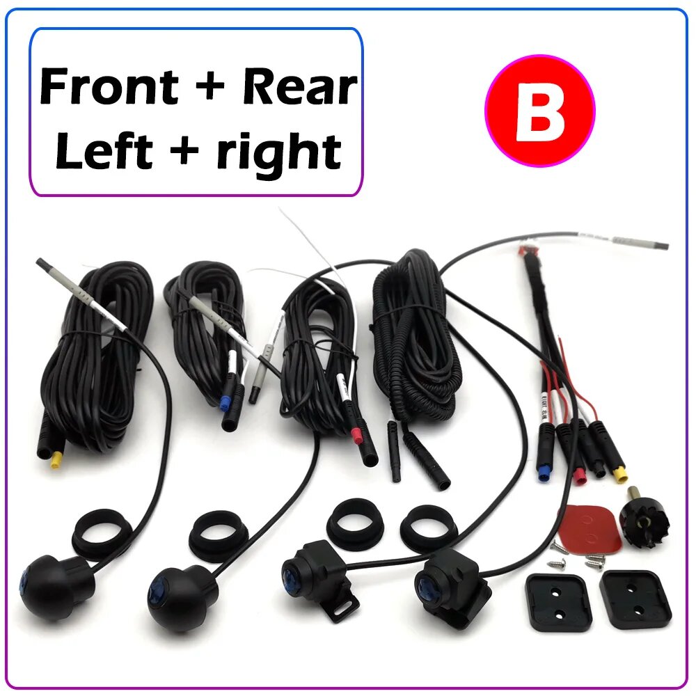 360 ° Панорамная камера HD, задняя/передняя/левая/правая, панорамные аксессуары на 360 градусов для автомобиля, 8-ядерное радио android 4 Camera B