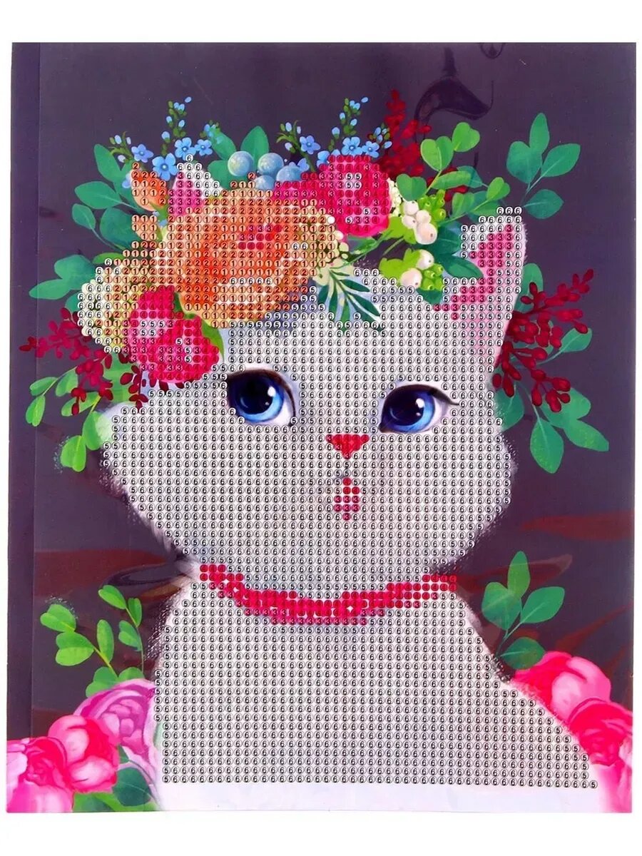 Мозаика с частичным заполнением "Милая кошечка"