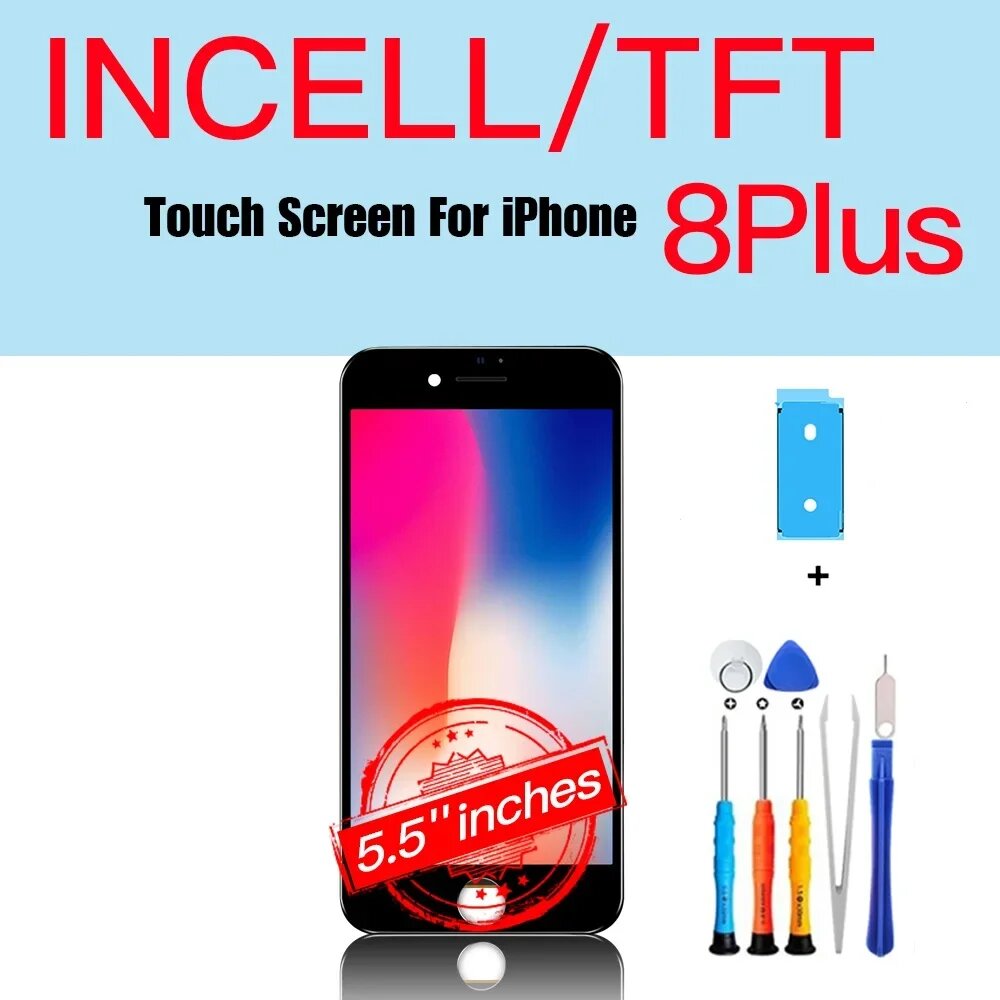 PINZHNEG Высококачественный INCELL ЖК-дисплей OEM для iPhone 8 PLUS 6, дисплей 7 Plus 6S SE 2020, сменный экран, гарантия 10 лет Black i8Plus Incell