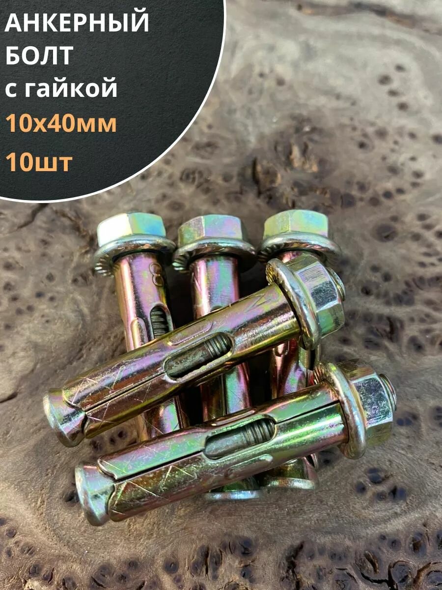 Анкерный болт с гайкой 10x40 мм (10 шт.)