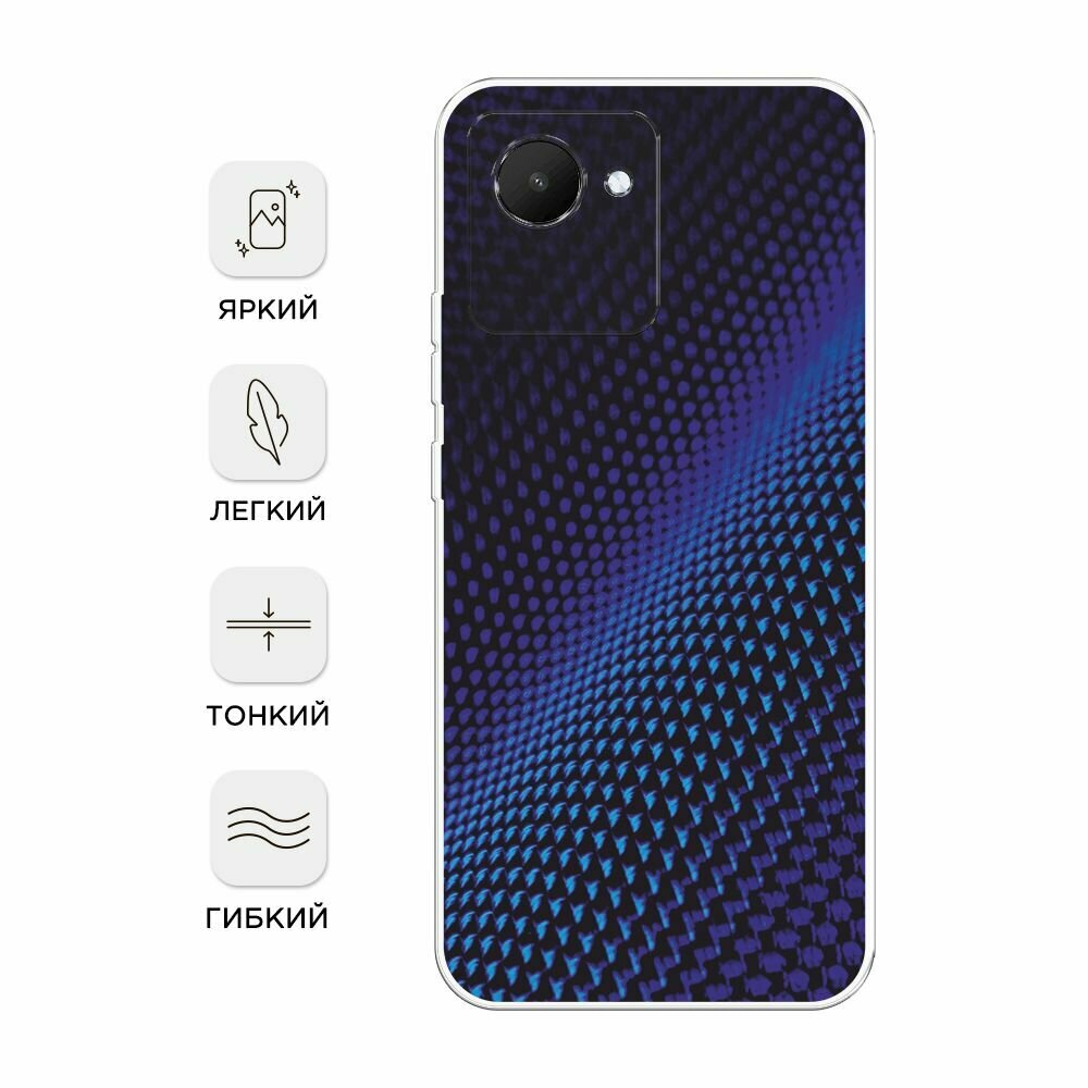 Силиконовый чехол на Realme C30 / Реалми C30 с принтом "Синий карбон" — фото 1