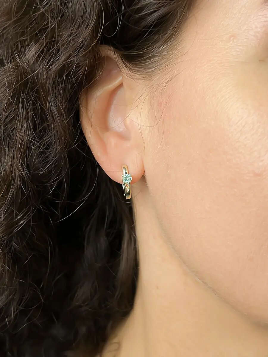 Серьги, желтое золото, 375 проба, изумруд