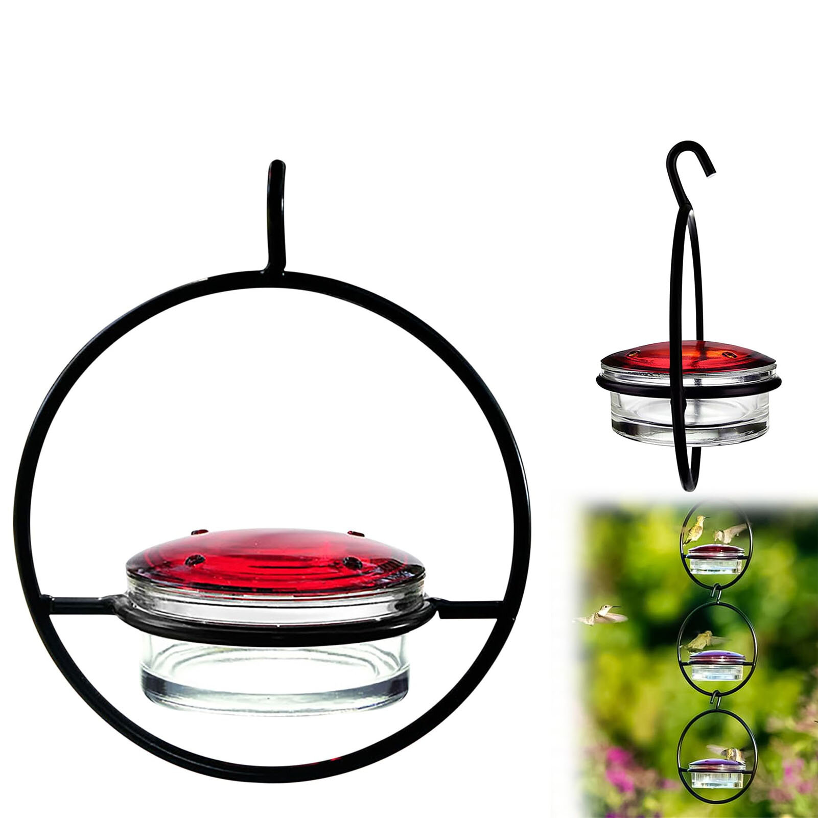 Красивая круглая подвесная кормушка для колибри, уличная подвесная кормушка для колибри, 1 шт.