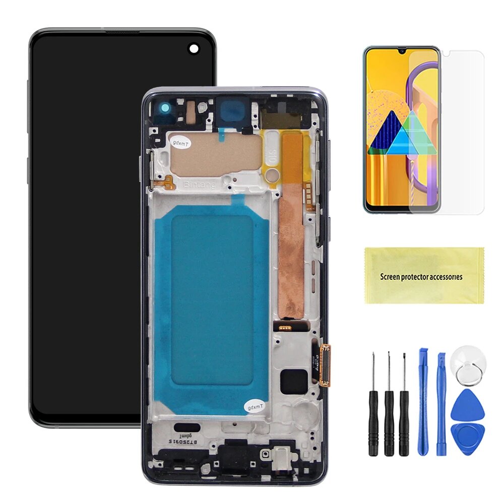 TFT дисплей в сборе для pantalla Samsung Galaxy S10 Plus, дигитайзер сенсорного ЖК-экрана для Samsung s10, замена экрана S10 Black Frame