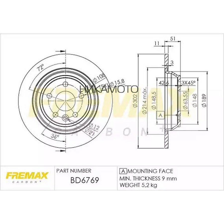 FREMAX BD6769 диск тормозной задний!\ Ford Mondeo/S-Max 1.8/2.0TDCi/2.0-2.5 06>