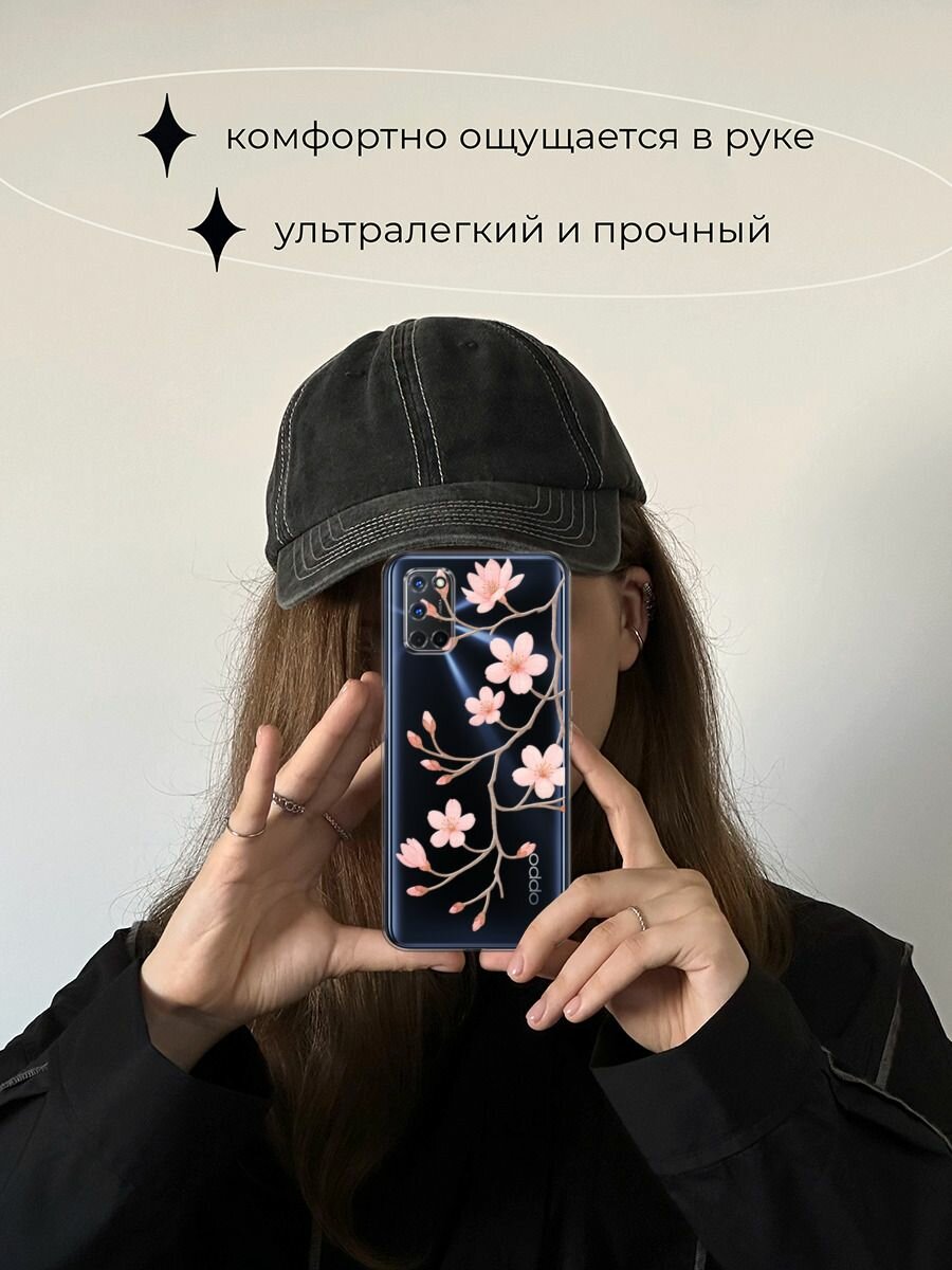 Чехол на Oppo A52/A72 / Оппо A52/A72 с принтом "Веточка распускающейся сакуры 2" — фото 1