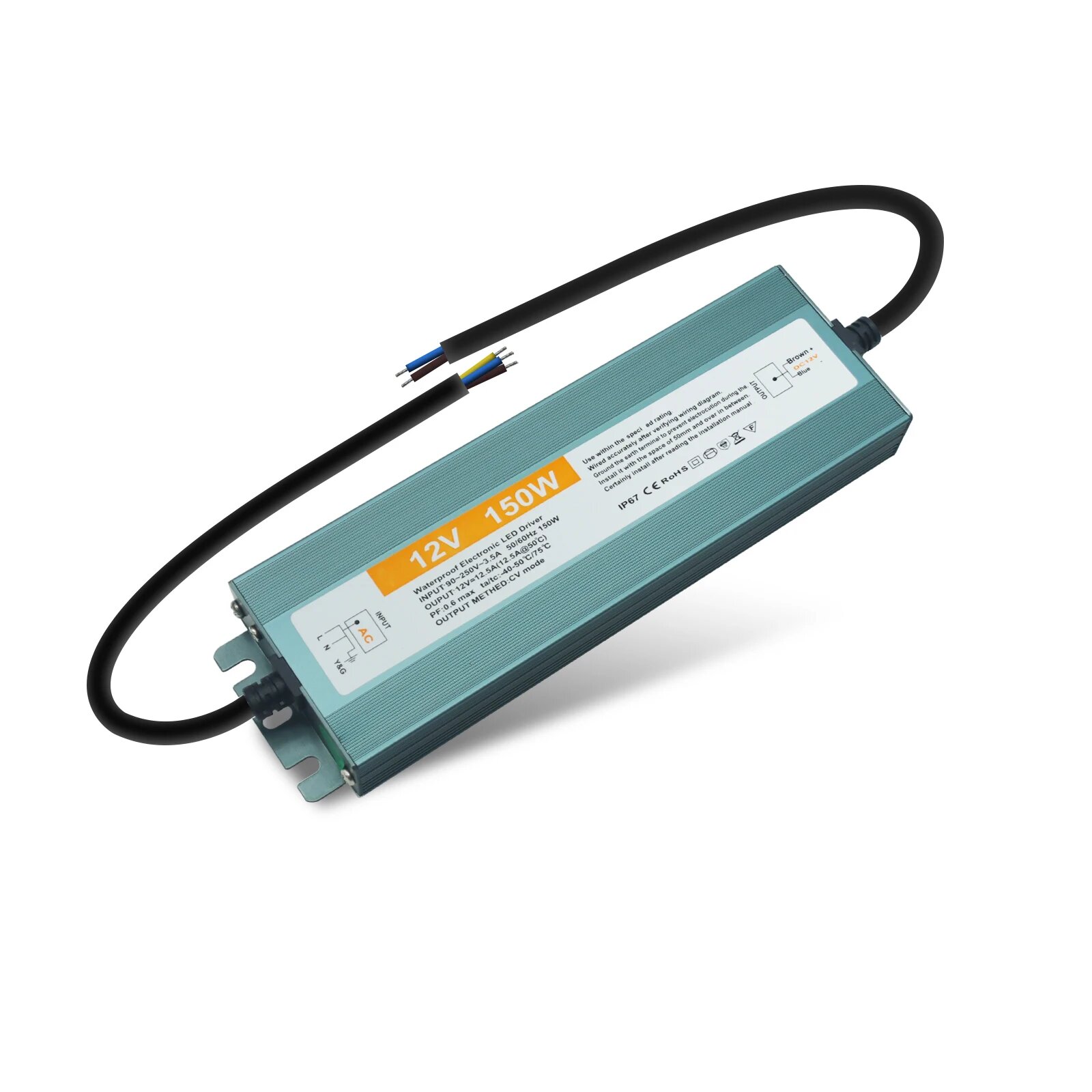 Водонепроницаемые трансформаторы освещения 60-600Вт 150W, 12 В