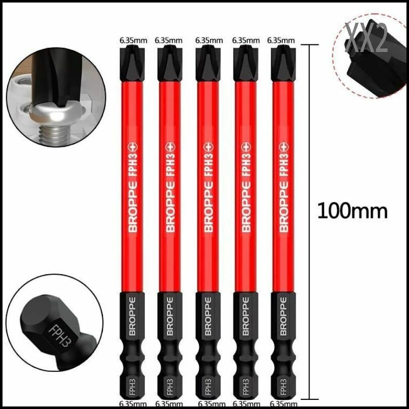 PZ/FL Набор отверток для автоматов/розетки, магнитные биты для электрика, шестигранный хвостовик, 100 мм 5шт FPH3-XX2