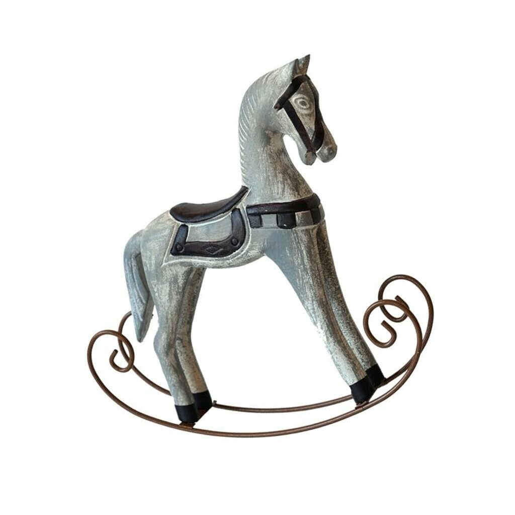Ретро-ностальгическое украшение в виде лошадки-качалки-светло-серый
