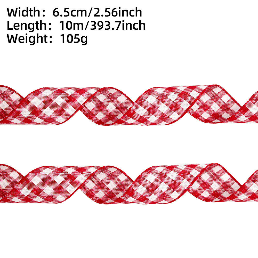 Festive лента для подарков из полиэстера 6.5см для новогодней упаковки для украшений и праздников stylej