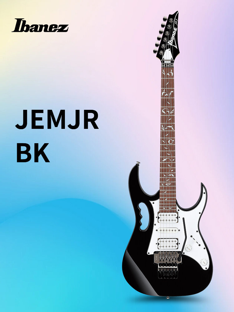 IBANEZ JEMJR BK Black Большой твин-вибратор электрогитара, цвет: черный