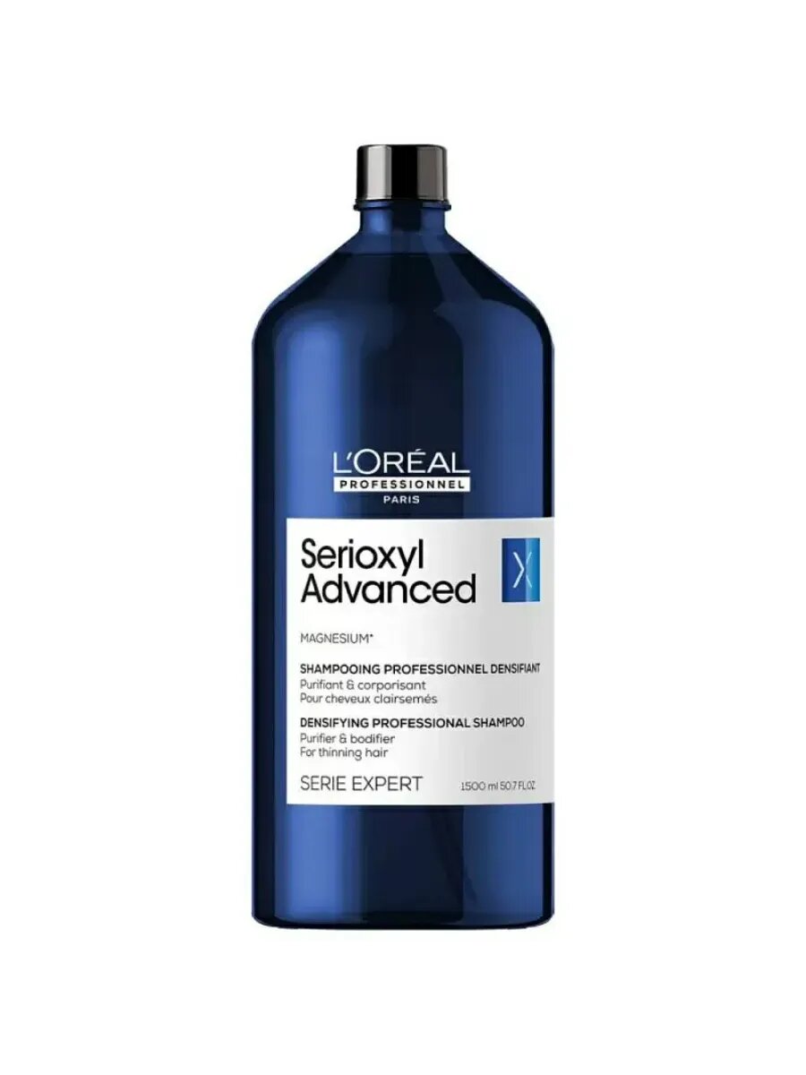 Шампунь L'Oreal Professionnel Serioxyl Purifier Bodifier Shampoo, для уплотнение волос и восстановление объема, 1500 мл