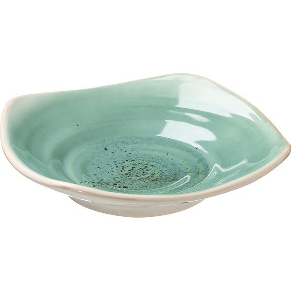 Тарелка «Эрбосо Реативо» квадратная, фарфор, 23✕23 см, бирюзовый, бежевый (Борисовская Керамика)