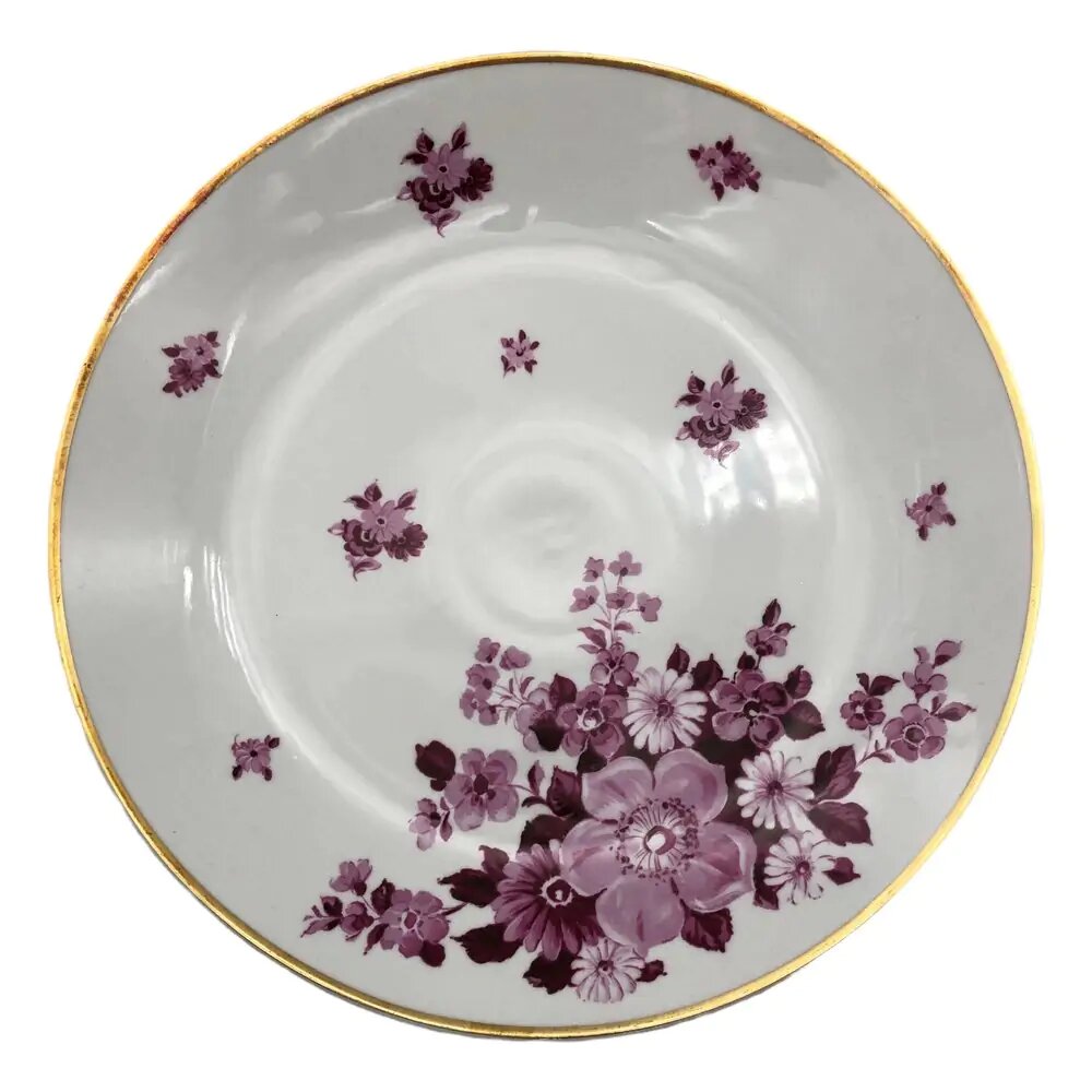 Блюдо для сладкого "Азалия", фарфор, позолота, 1966-1990 г, Lichte, ГДР