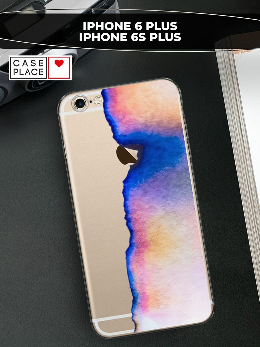 Чехол на Apple iPhone 6 Plus/6S Plus / Айфон 6 Плюс/Айфон 6С Плюс с принтом Синяя акварель, прозрачный