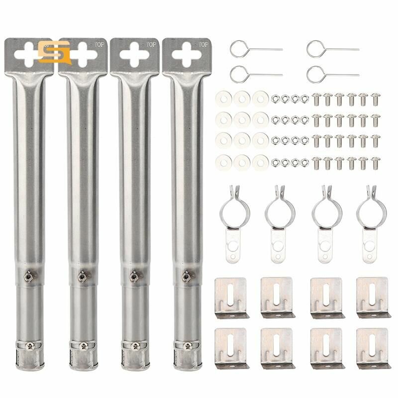 (Q Y B H) Универсальный регулируемый газовый гриль совместим с барбекю из нержавеющей стали, 4 шт, замена прямой трубы, трубчатая горелка, аксессуары