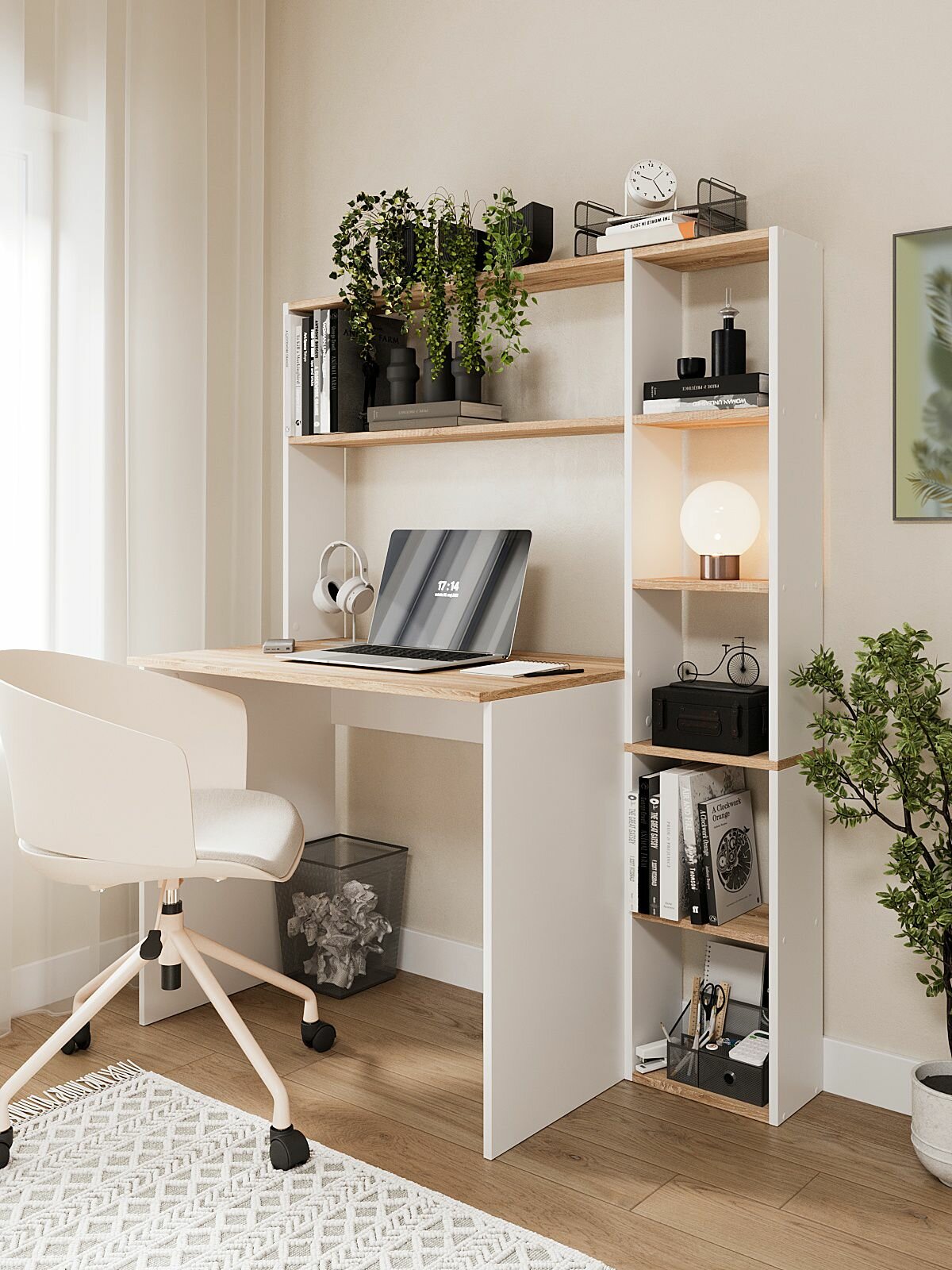 Стол письменный, стол компьютерный, белый дуб, 120*60