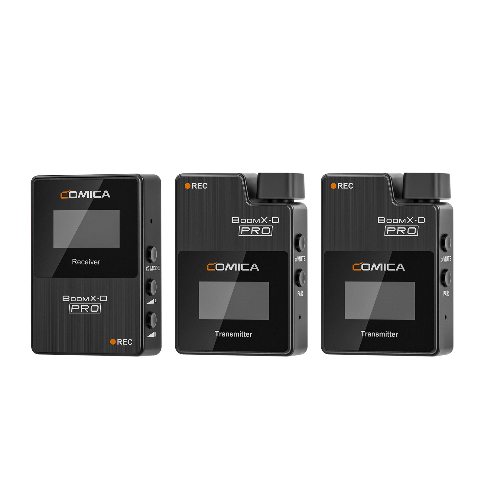COMICA BoomX-D PRO D2 One-Trigger-Two 2.4G Двухканальный беспроводной микрофонный систем с встроенной 8G картой памяти, цифровыми и аналоговыми режимами вывода, эффективным диапазоном 100M для камер DSLR, беззеркальных камер, смартфонов, черный/белый