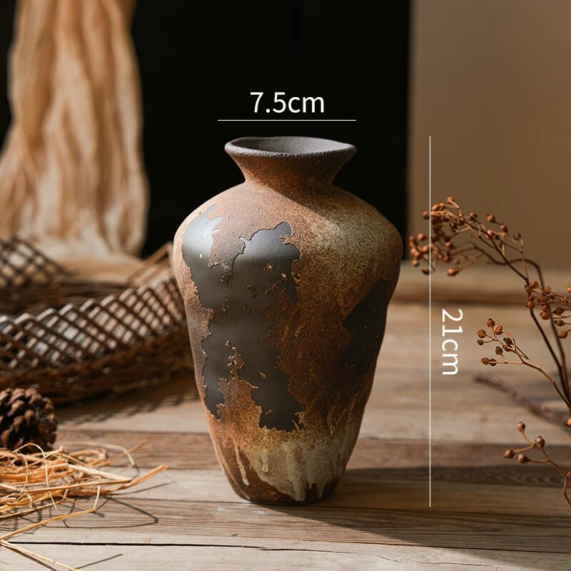 Керамическая ваза в стиле ретро, новый китайский стиль, декор для тумбы под телевизор в гостиной, композиция из